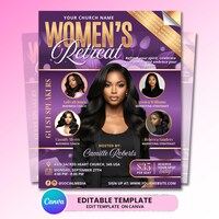 Editable Flyer Template, Rise and Radiate, Womens Conference, Women's ...