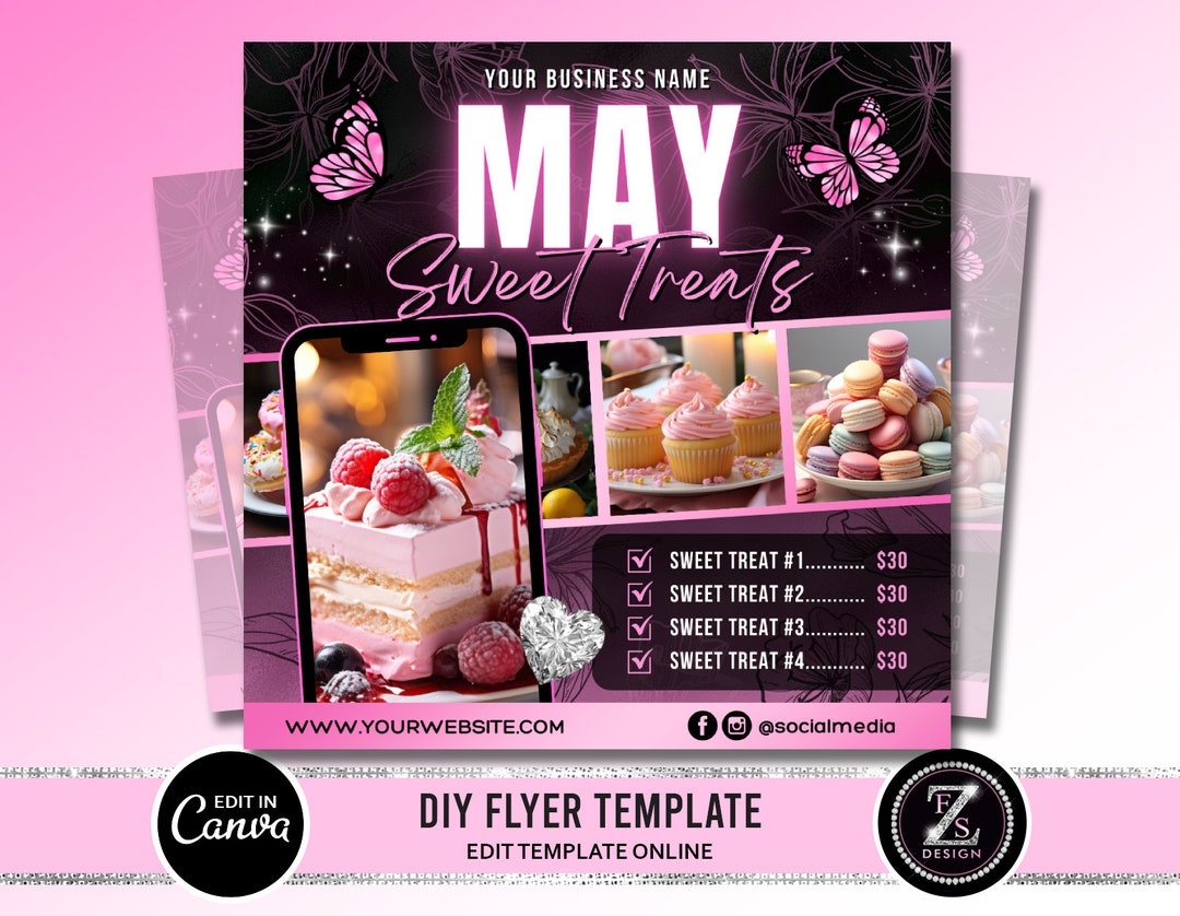 May Bake Sale Flyer, Bakery Flyer, Sweet Treats Flyer, May Dessert ...