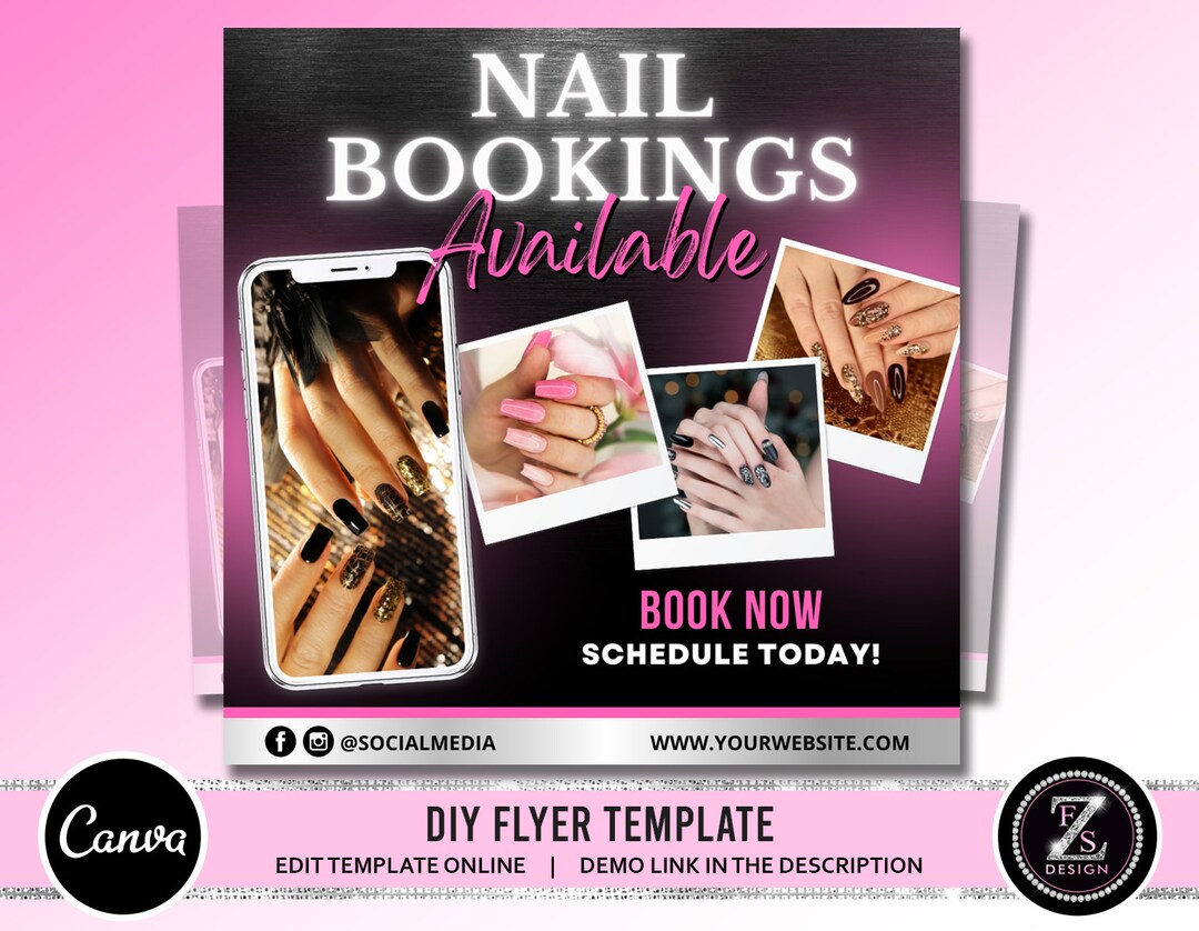 Nail Appointments Flyer DIY Nails Book Now Available Nail - Etsy