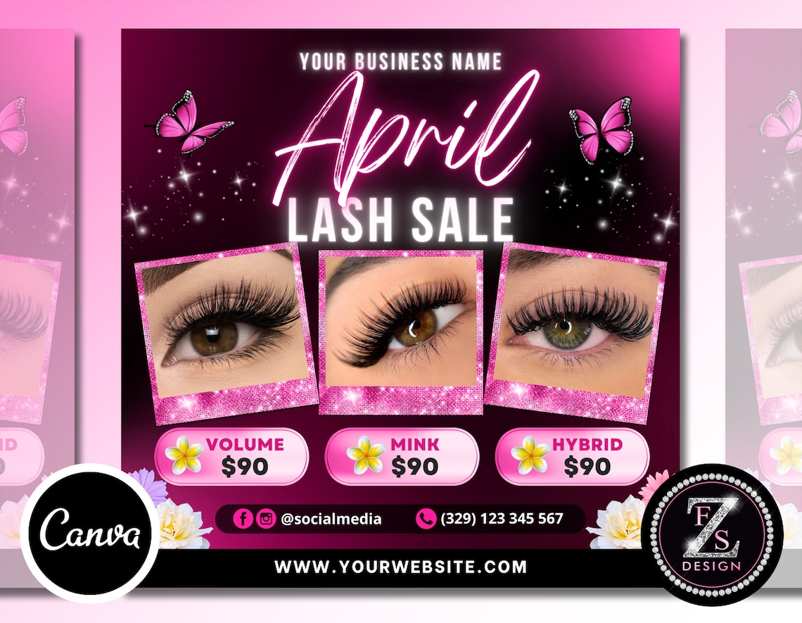 April Lash Sale Flyer DIY Lash Extensions Flyer Beauty Lash - Etsy