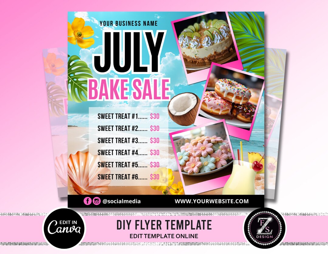 July Bakery Flyer, Sweet Treats Flyer, Summer Flyer, July Dessert Flyer ...