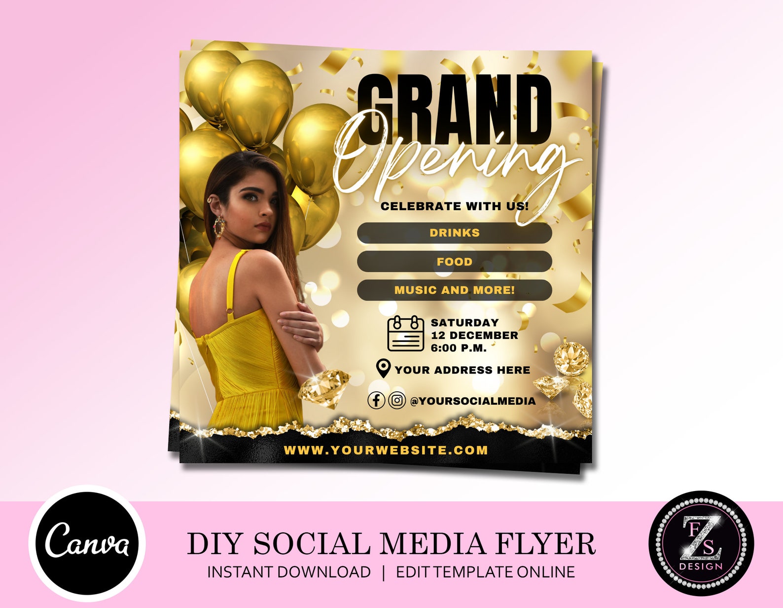 Grand Opening Flyer DIY Celebration Flyer Event Party Flyer - Etsy