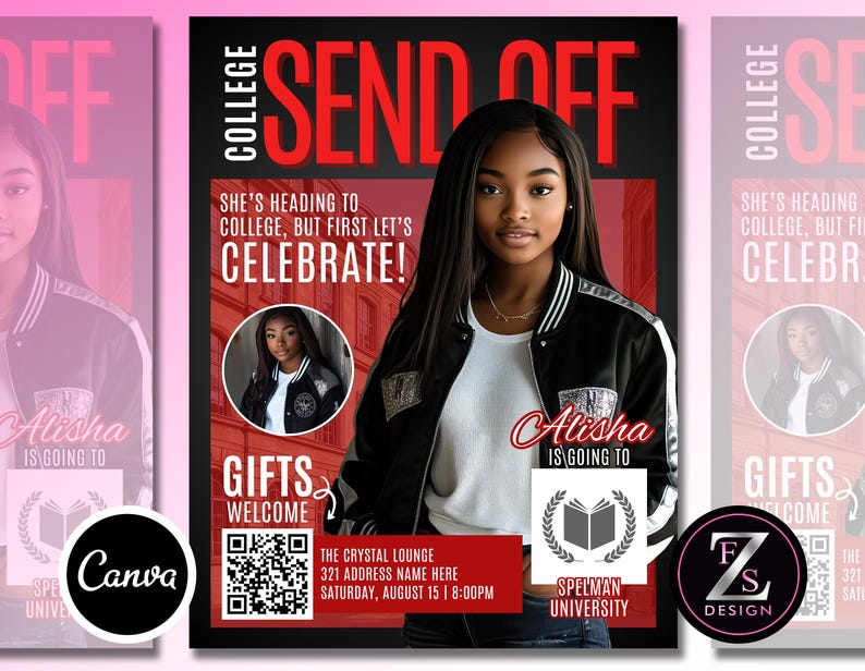 College Send off Flyer, Magazine Cover Template, Party Invite Flyer ...