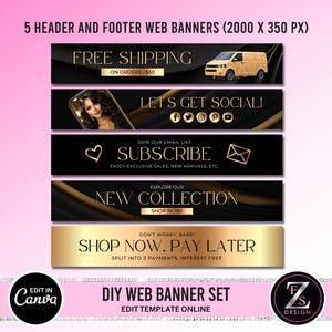 DIY Web Banners Set, 15 Website Banners Beauty Artist Hair Nails ...