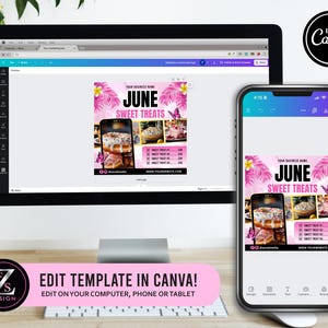 June Bakery Flyer, Bake Sale Flyer, Sweet Treats Flyer, Summer Flyer ...