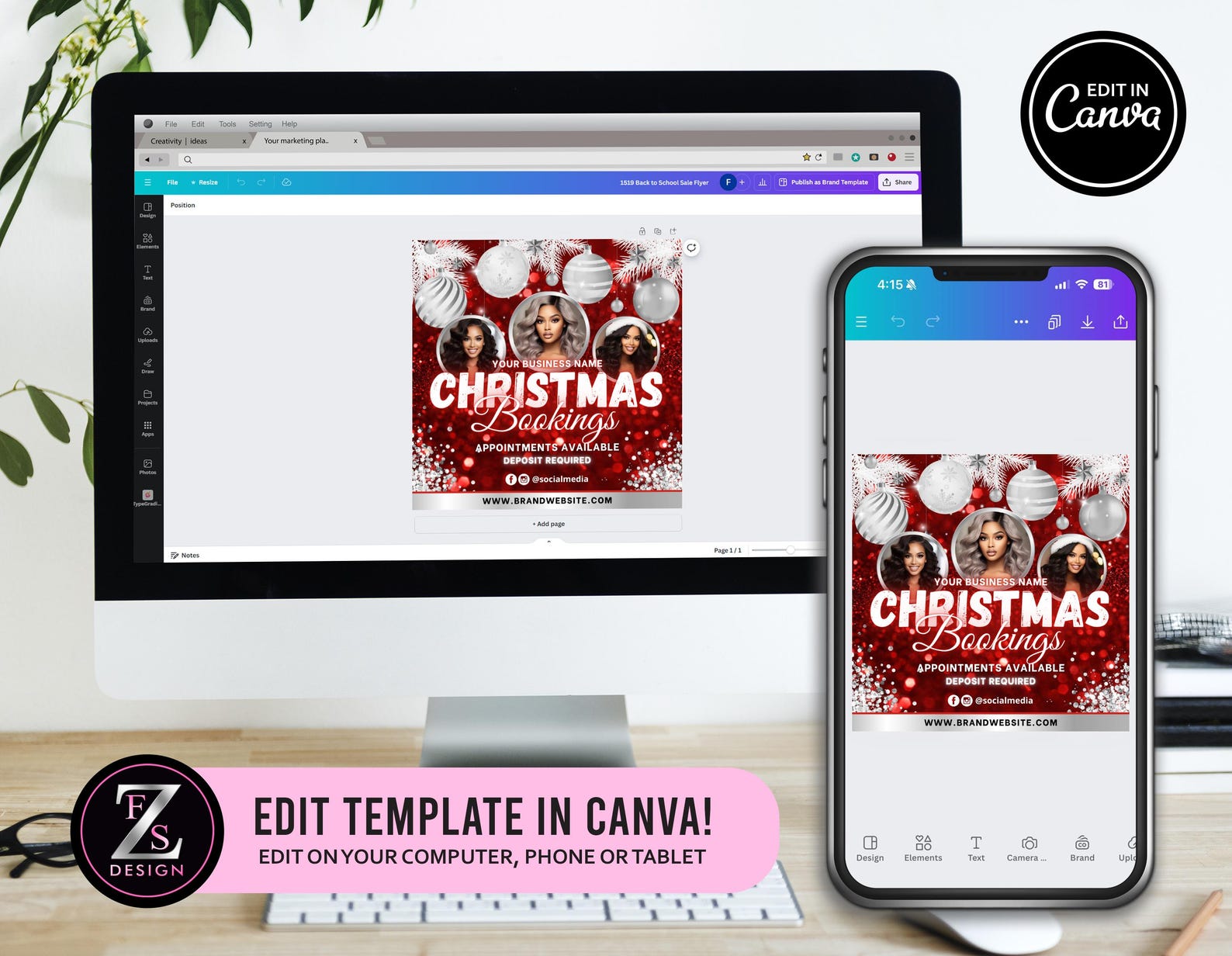 Christmas Booking Flyer, Book Now Flyer, December Booking Flyer, DIY ...