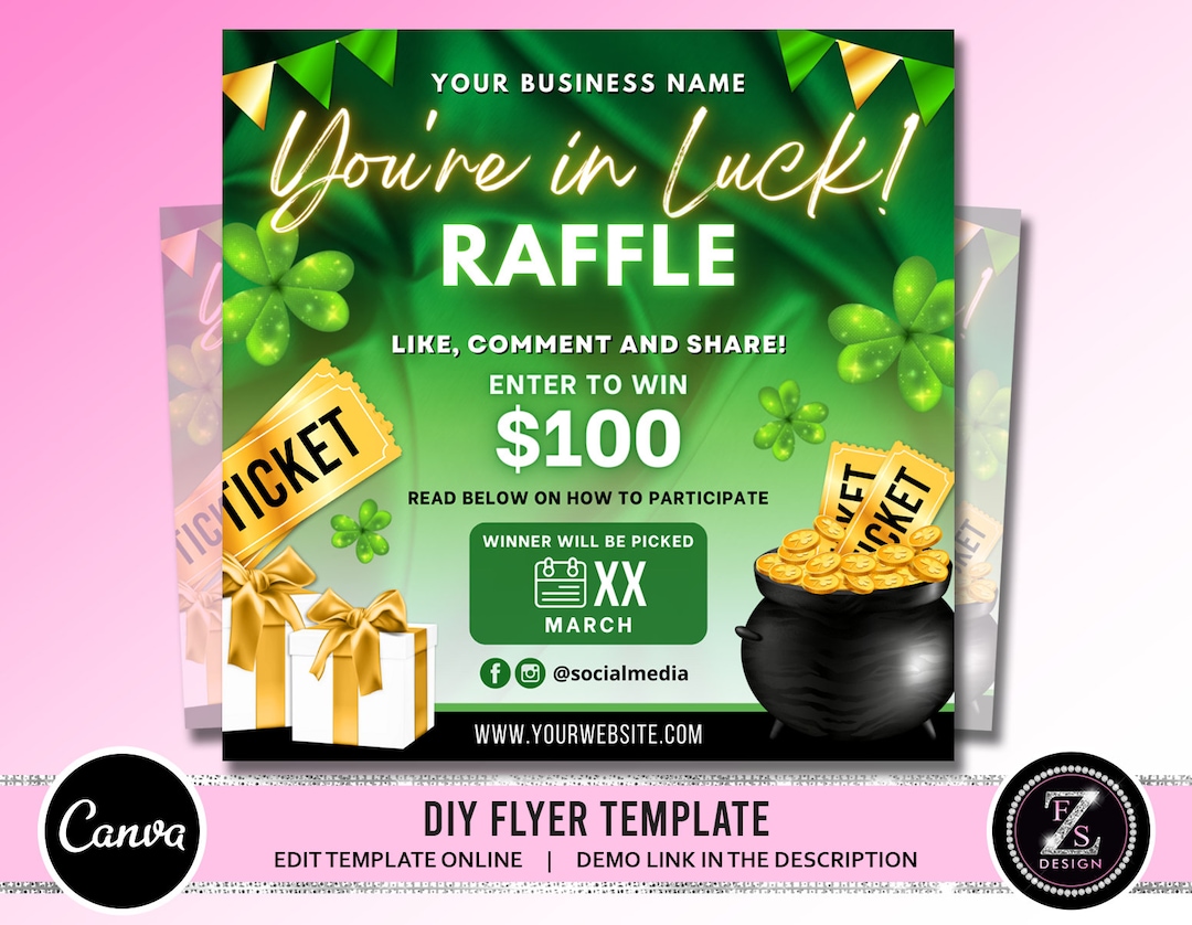 March Raffle Giveaway Flyer, DIY March Flyer, Giveaway Flyer, Raffle ...
