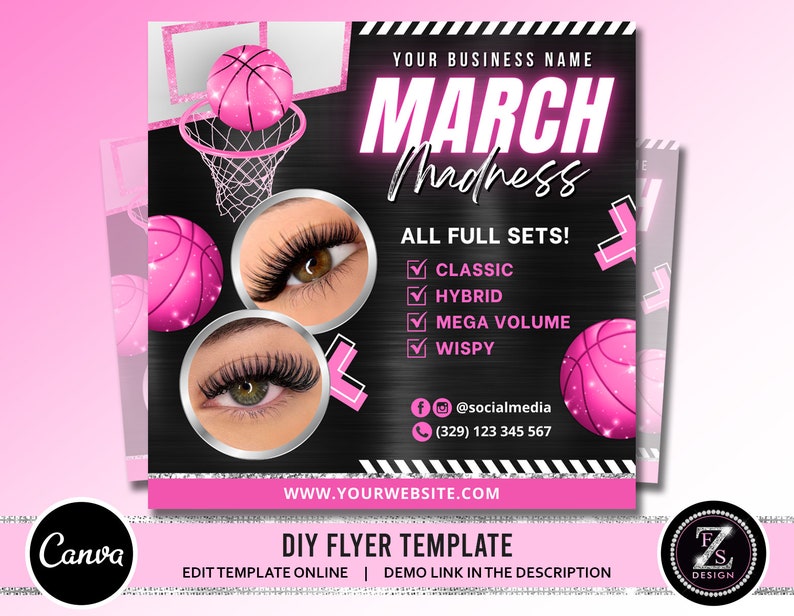 March Madness Lash Sale Flyer DIY Lash Extensions Flyer - Etsy