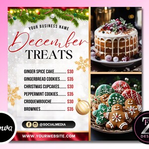 December Bake Flyer, Bakery Flyer, December Sweet Treats Flyer ...