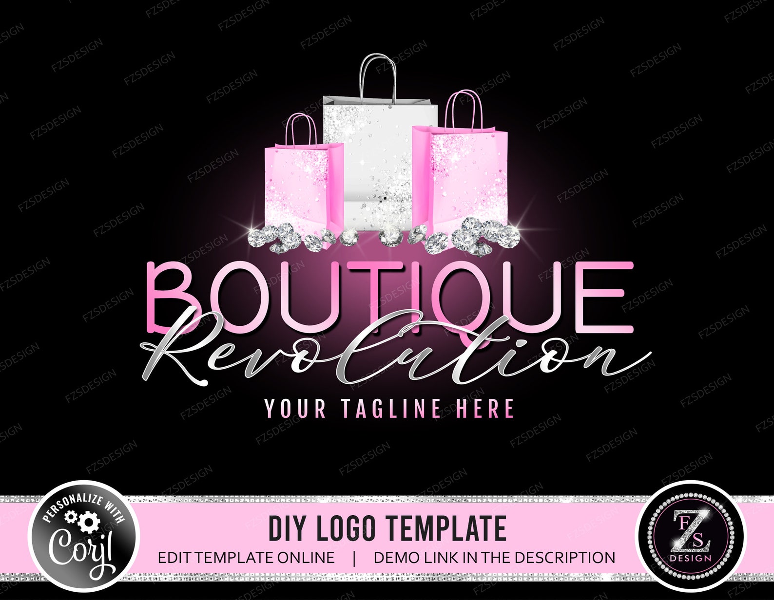 DIY Boutique Logo Design Shopping Bag Logo Fashion Style Logo - Etsy