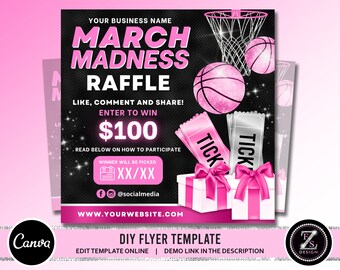 March Madness Giveaway, Giveaway Flyer, DIY March Madness Flyer, Raffle ...