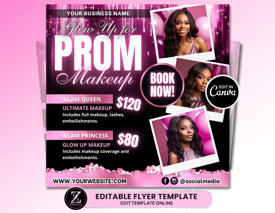 Prom Makeup Bookings Flyer, Prom Queen MUA Flyer, Graduation Makeup ...