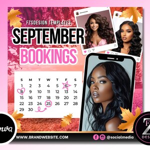 September Bookings Flyer, Book Now Flyer, September Appointment Flyer ...
