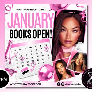 January Bookings Flyer, Appointment Flyer, January Books Open Flyer ...