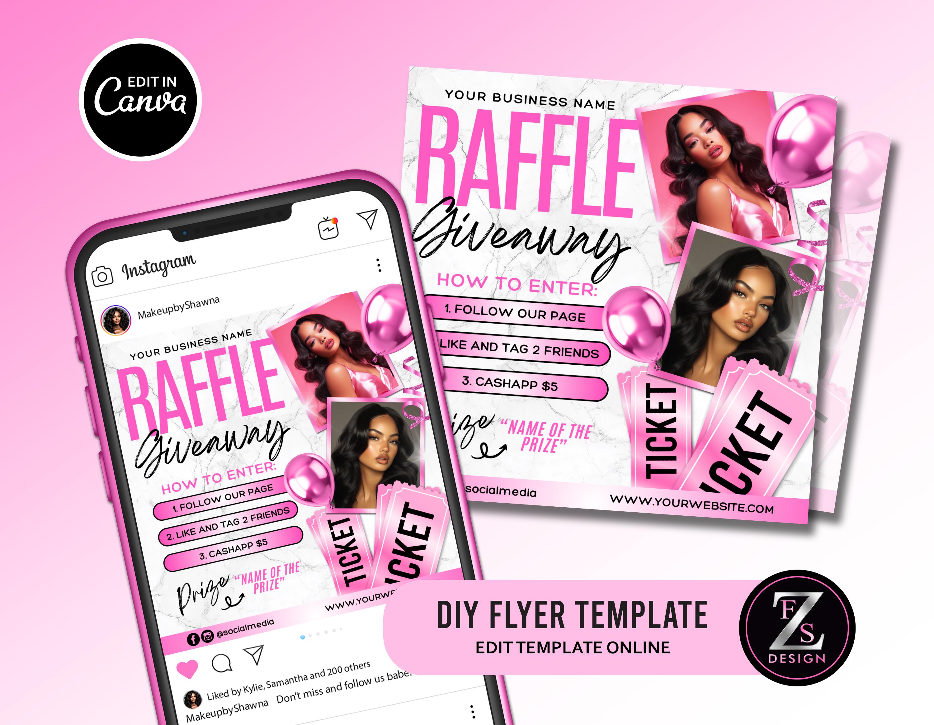 Giveaway Flyer, Raffle Flyer, Prize Flyer, Contest Flyer, Raffle Ticket ...