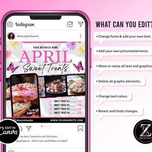 April Bake Sale Flyer, Bakery Flyer, Sweet Treats Flyer, April Dessert ...