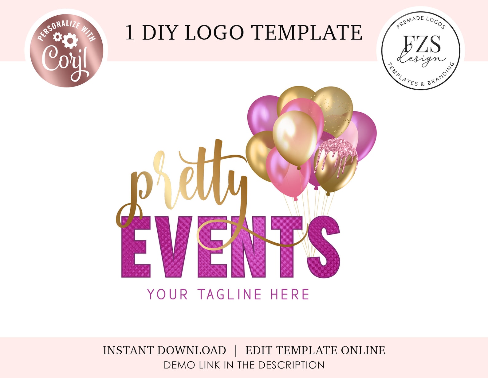 Party Decor Logo Balloons Logo Event Planner Logo Party | Etsy