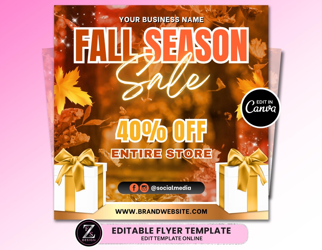 Fall Season Sale Flyer, Fall Appointment Flyer, Autumn Season Flash ...