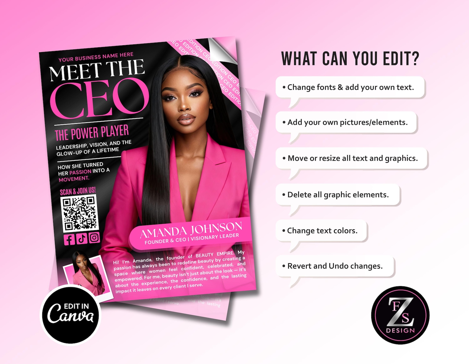 Meet the CEO Flyer, Women in Business Branding Flyer, Entrepreneur ...