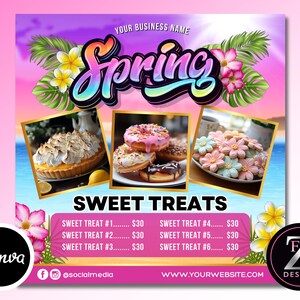 Spring Bake Sale Flyer, Bakery Flyer, Spring Sweet Treats Flyer, Spring ...