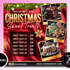 Christmas Bake Sale Flyer, Bakery Flyer, Sweet Treats Flyer, Christmas ...