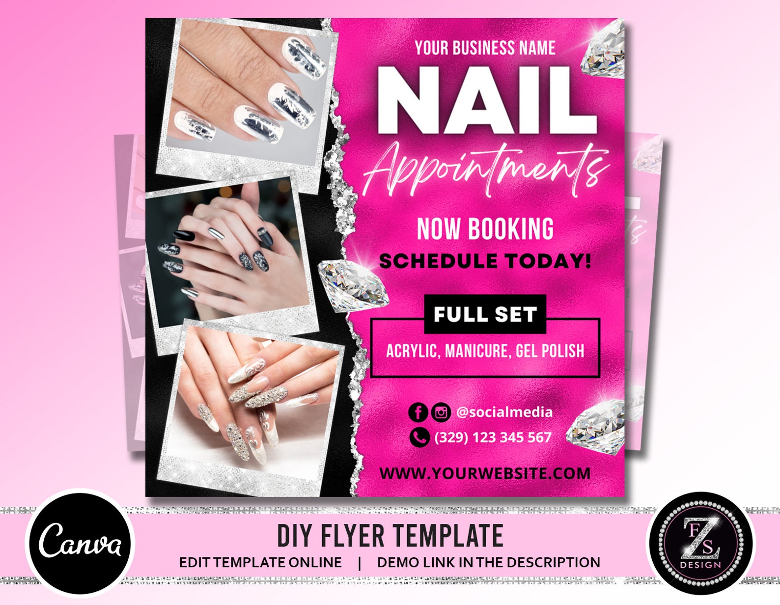 Nail Appointments Flyer, DIY Nails Book Now Available, Nail Flyer ...