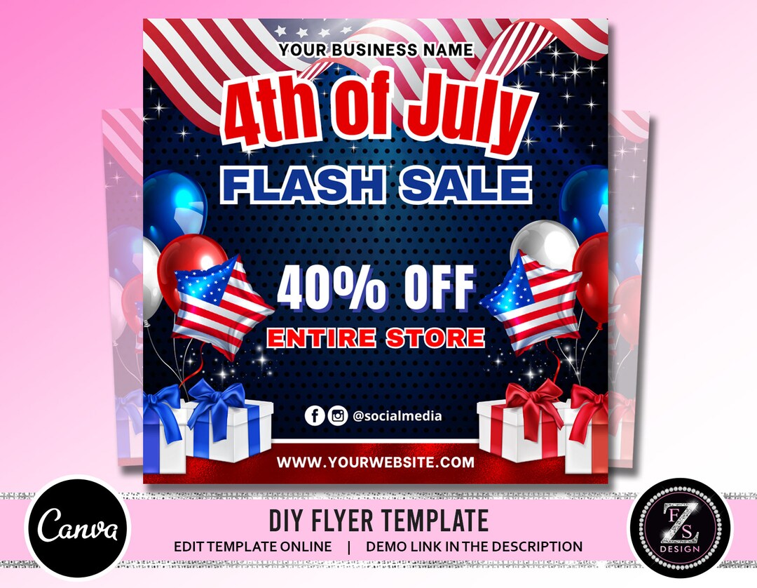 4th of July Flyer, Holiday Sale Flyer, 4th of July Sale Appointment ...