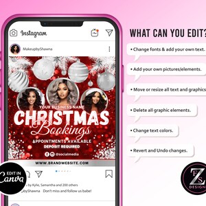 Christmas Booking Flyer, Book Now Flyer, December Booking Flyer, DIY ...