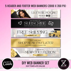 DIY Web Banners Set, 15 Website Banners Beauty Artist Hair Nails ...
