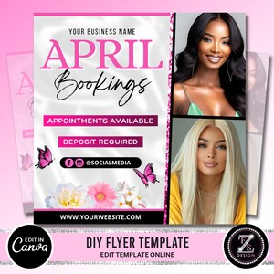 April Bookings Flyer, Book Now Flyer, April Appointment Flyer, April ...