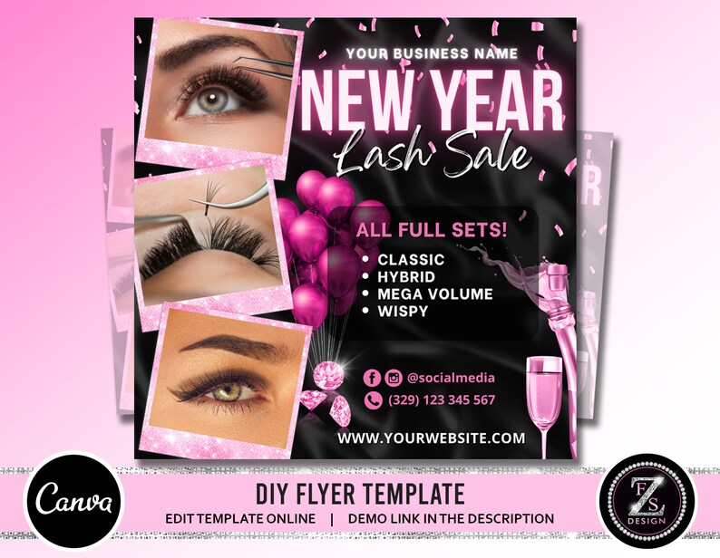 New Year Lash Sale Flyer DIY Lash Extensions Flyer Beauty - Etsy