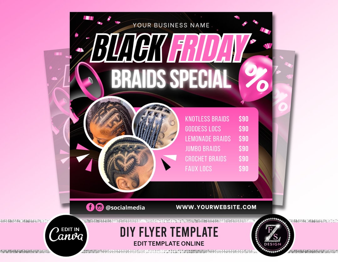 Black Friday Braid Sale Flyer, Braid Prices Flyer, November Flyer ...