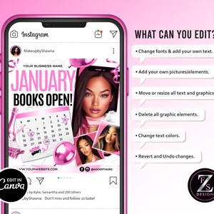 January Bookings Flyer, Appointment Flyer, January Books Open Flyer ...