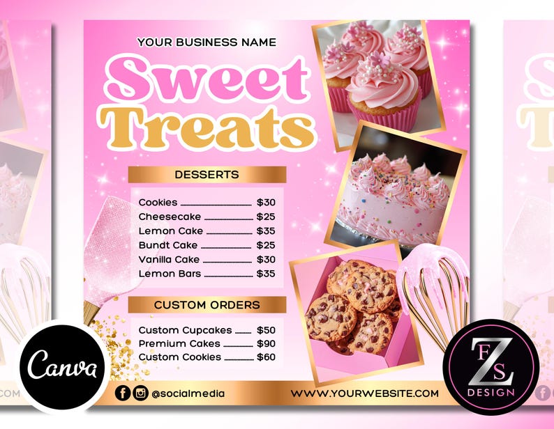 Bakery Flyer, Bake Sale Flyer, Sweet Treats Flyer, Dessert Flyer, Bake ...