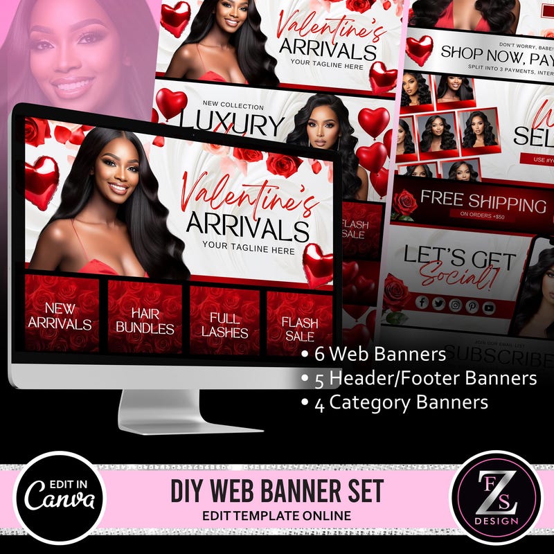 Valentine Template Banner - Etsy