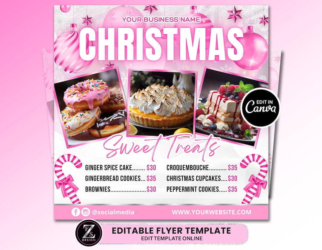 Christmas Bake Sale Flyer, Bakery Flyer, Sweet Treats Flyer, Christmas ...