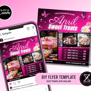 April Bake Sale Flyer, Bakery Flyer, Sweet Treats Flyer, April Dessert ...