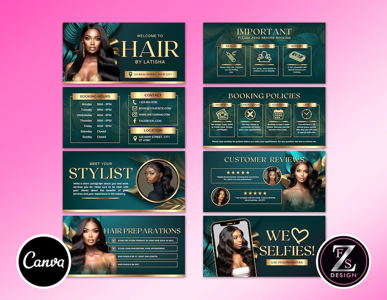 Hair Stylist Acuity Website Templates, Scheduling Website Banners ...