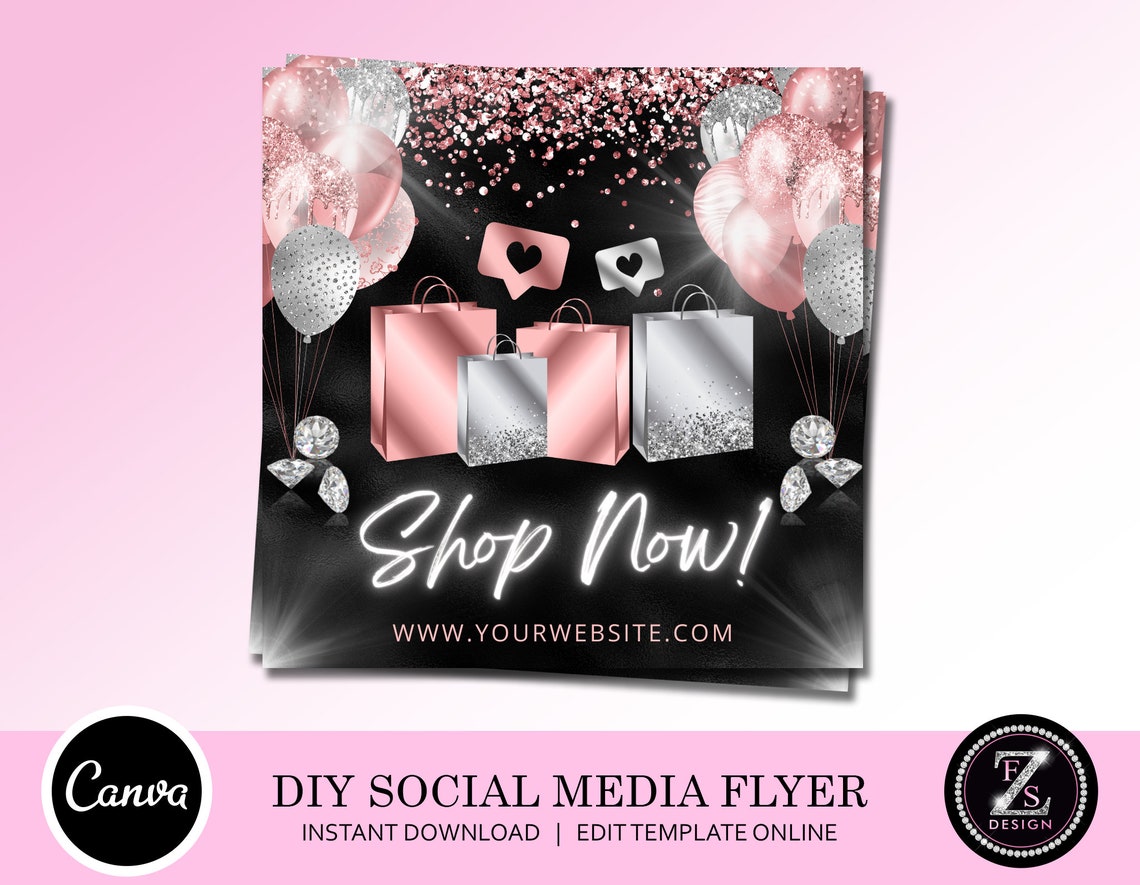 Shop Now Flyer DIY Sale Social Media Instagram Book Now - Etsy