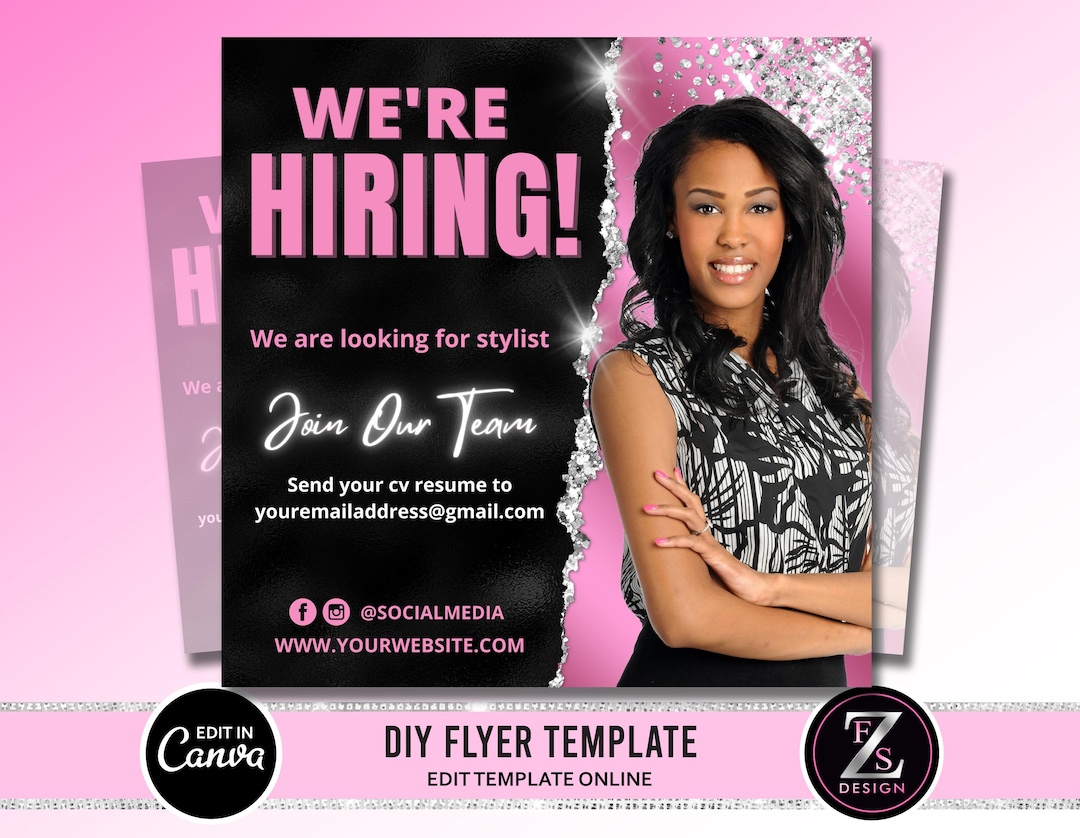 We Are Hiring Flyer, DIY Now Hiring Flyer Social Media Instagram Hire ...