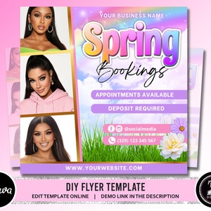 Spring Bookings Flyer, Book Now Flyer, Spring Season Appointment Flyer ...