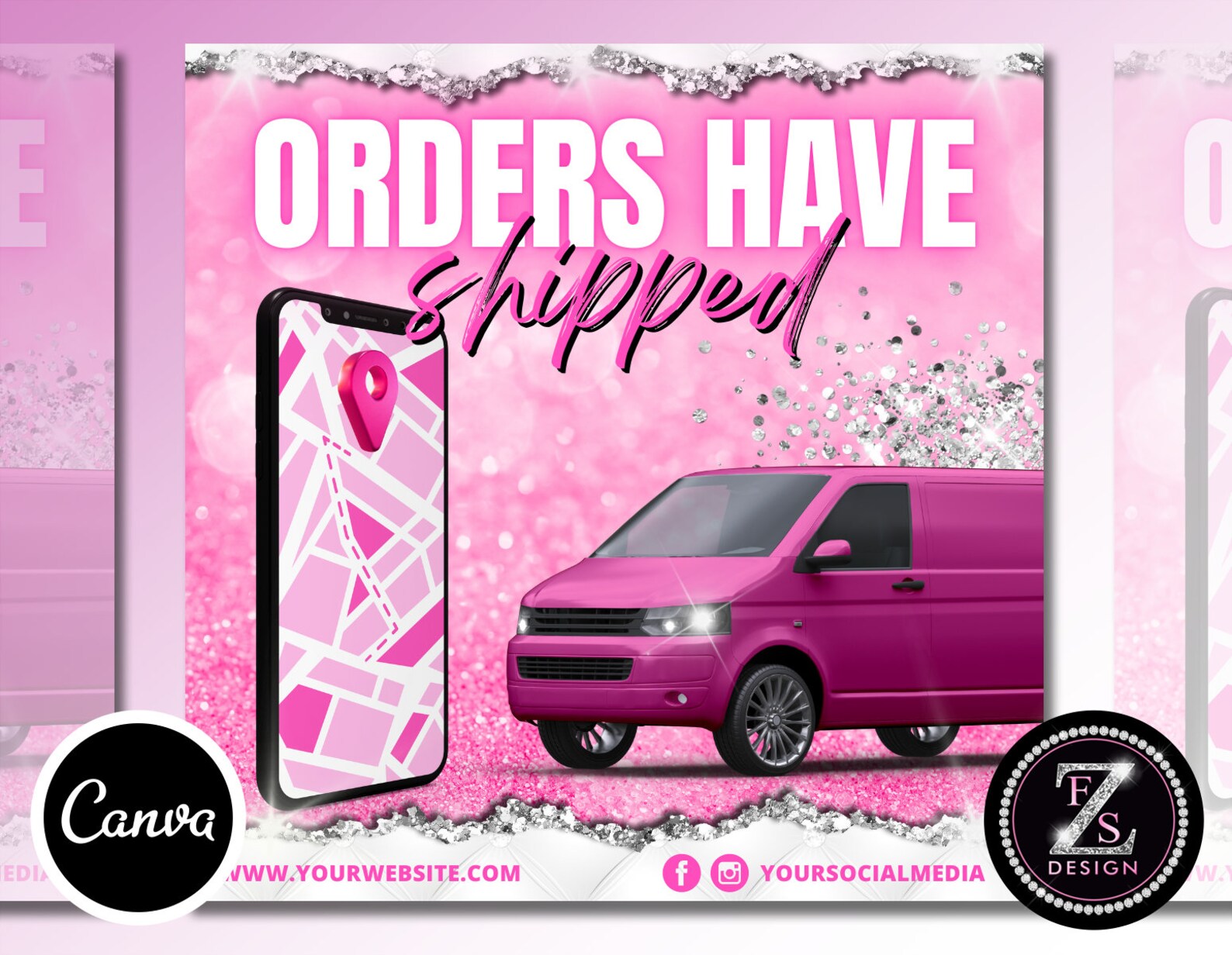 Orders Shipped Flyer DIY Social Media Instagram Delivery Hair - Etsy