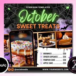 October Bake Sale Flyer, Bakery Flyer, October Sweet Treats Flyer ...