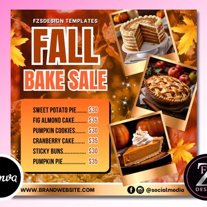Fall Bakery Flyer, Autumn Bake Sale Flyer, Fall Sweet Treats Flyer ...