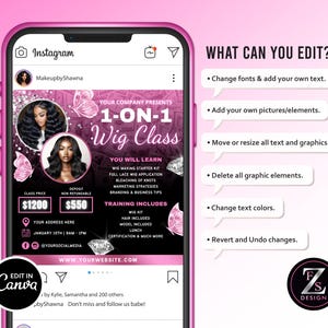 Wig Class Flyer, DIY Hair Flyer, Hair Extension Flyer, Wig Training ...