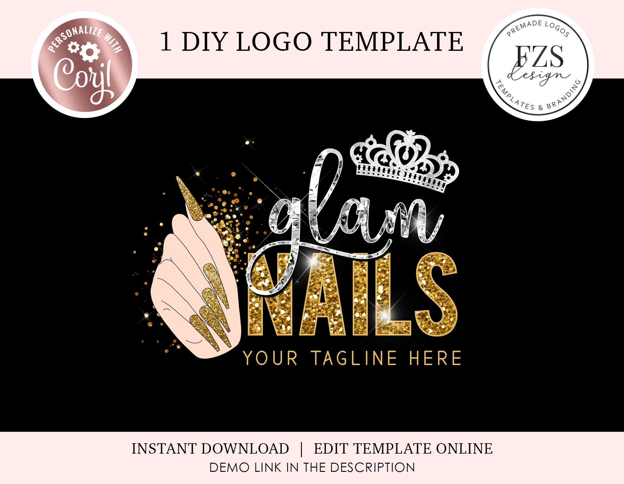 Nails logo design beauty logo nail artist logo nail polish | Etsy