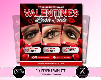 February Lash Sale Flyer, V-day Flyer, DIY Lash Extensions Flyer ...