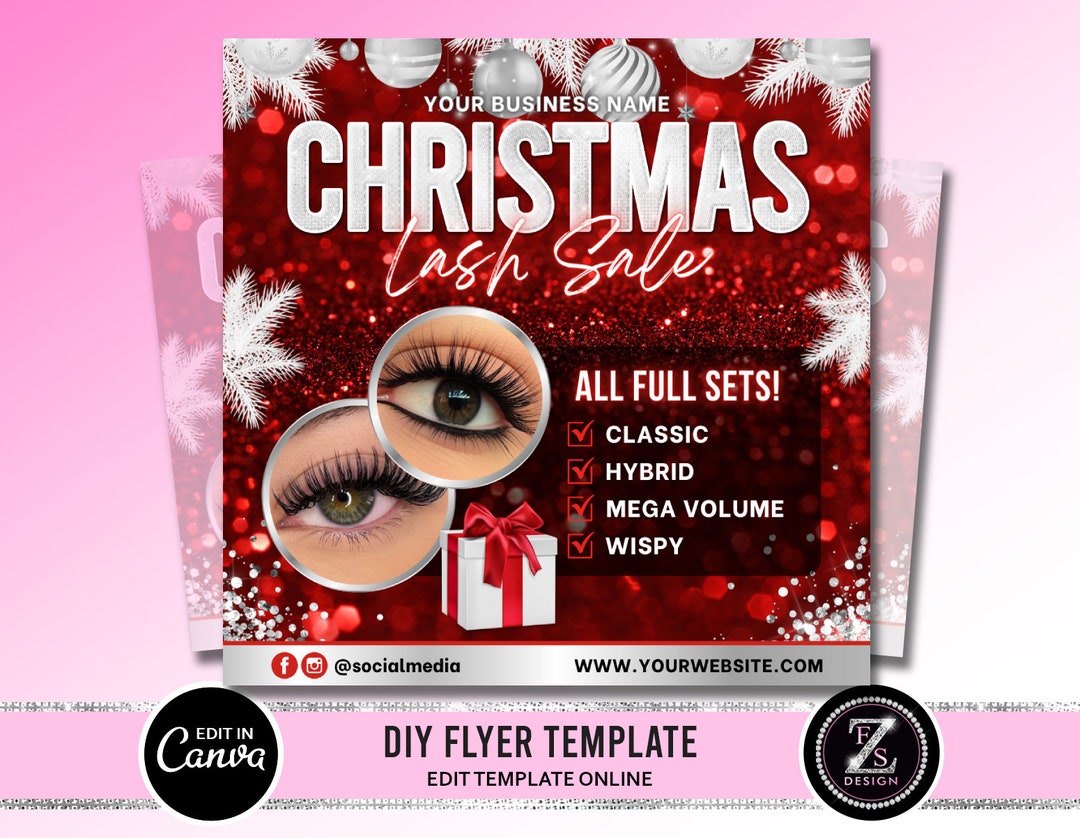 Christmas Lash Sale Flyer, Lash Extensions Flyer, Lash Deals Flyer ...