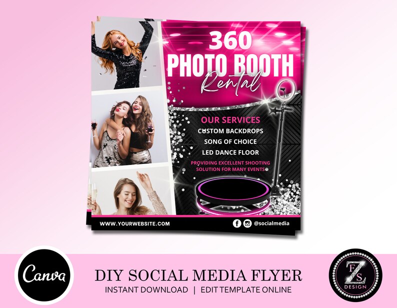 360 Photo Booth Rental Flyer DIY Party Rental Flyer Instagram - Etsy