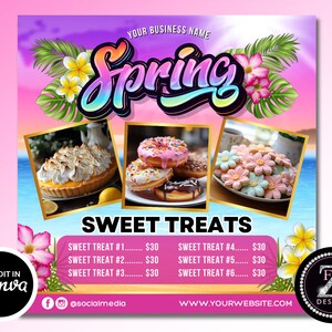 Spring Bake Sale Flyer, Bakery Flyer, Spring Sweet Treats Flyer, Spring ...
